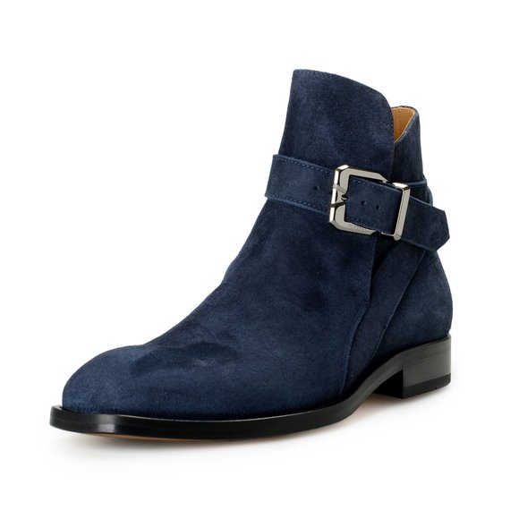 Versace | Shoes | Versace Mens Crosta Navy Blue Suede Leather Ankle ...